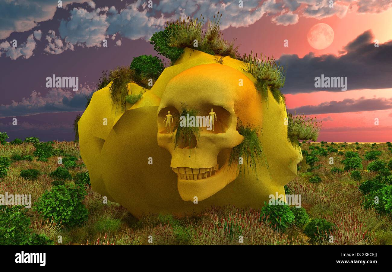 Men Standing Inside A Giant Nephilim Skull Stock Photo - Alamy