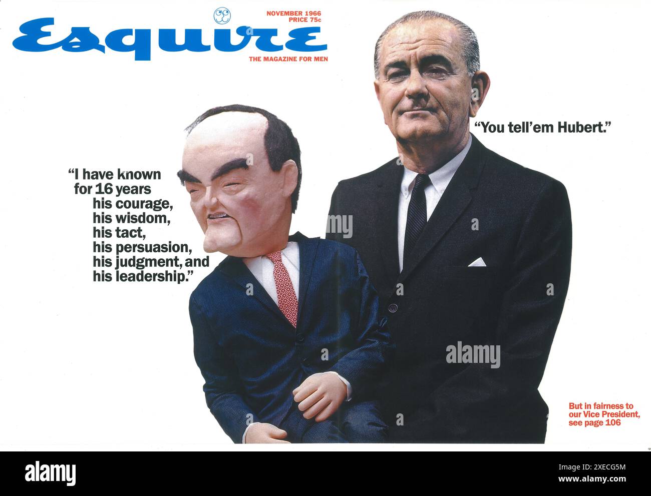 November 1966 Esquire magazine cover- Hubert Humphrey and Lyndon B ...