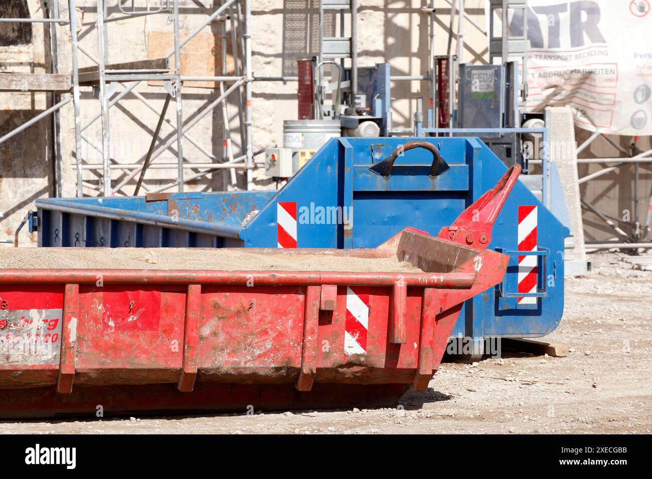 Container, skip for construction waste on a construction site, Germany ...