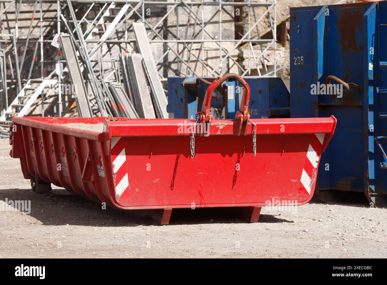 Container, skip for construction waste on a construction site, Germany ...