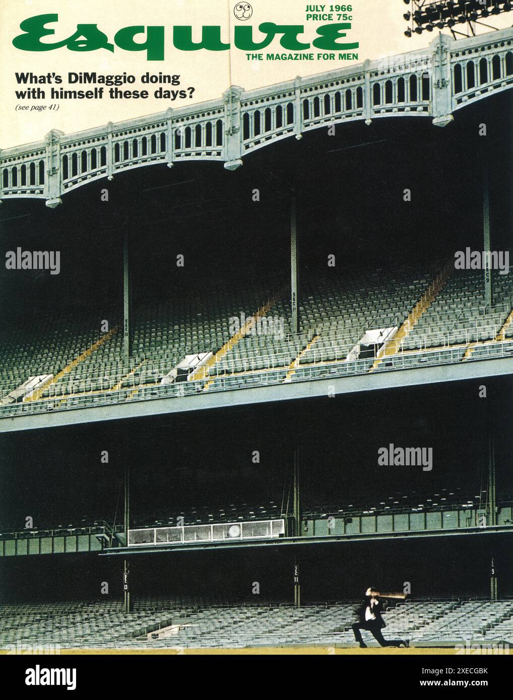 July 1966 Esquire magazine cover-- Joe DiMaggio at Yankee Stadium New ...