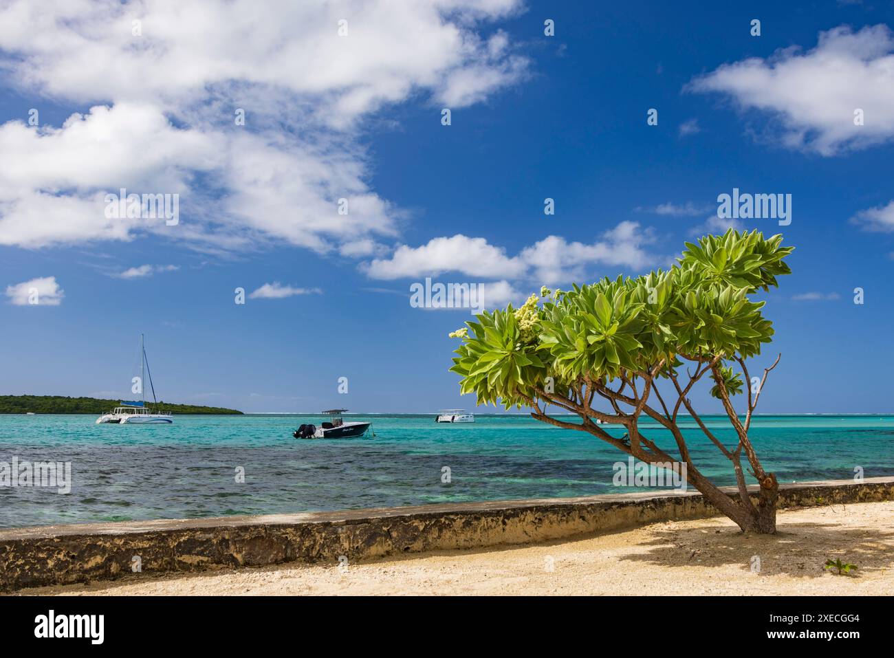 Tropical lagoon off the coast of Pointe Jerome, Mahebourg, Mauritius ...