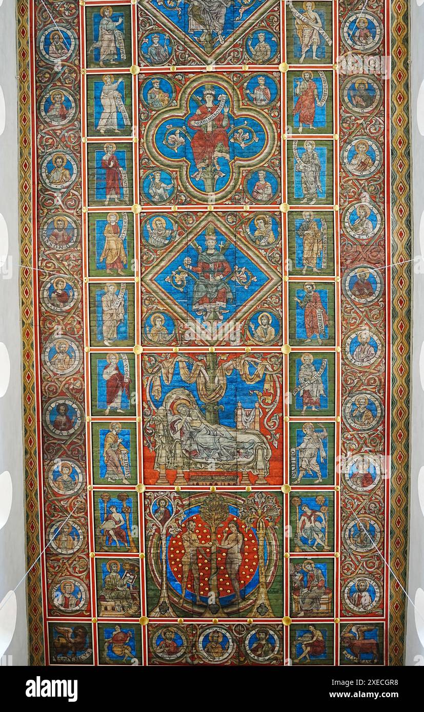 Romanesque picture ceiling; Ev. Michaeliskirche Hildesheim Stock Photo ...