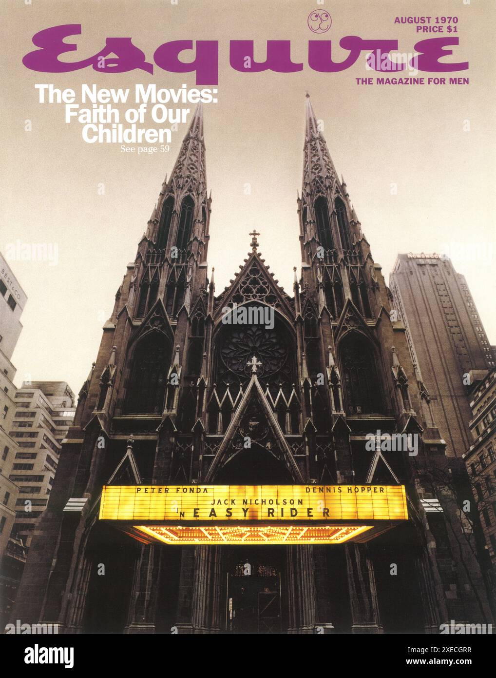 August 1970 Esquire Magazine cover with Theater playing Easy Rider ...