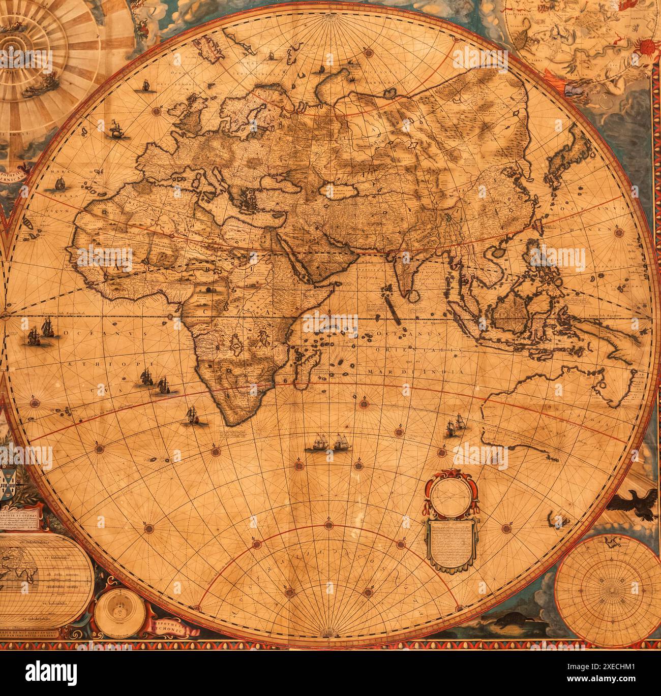 Authentic antique map. Exploration, geography, vintage background Stock ...