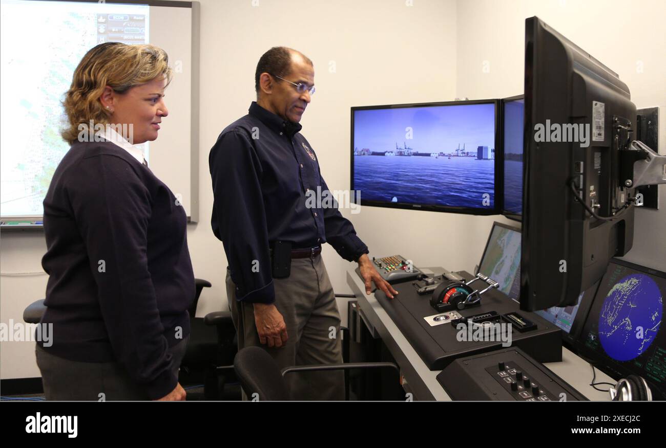 Acting Chairman Hart and Marine Safety Director Tracy Murrell test out ...