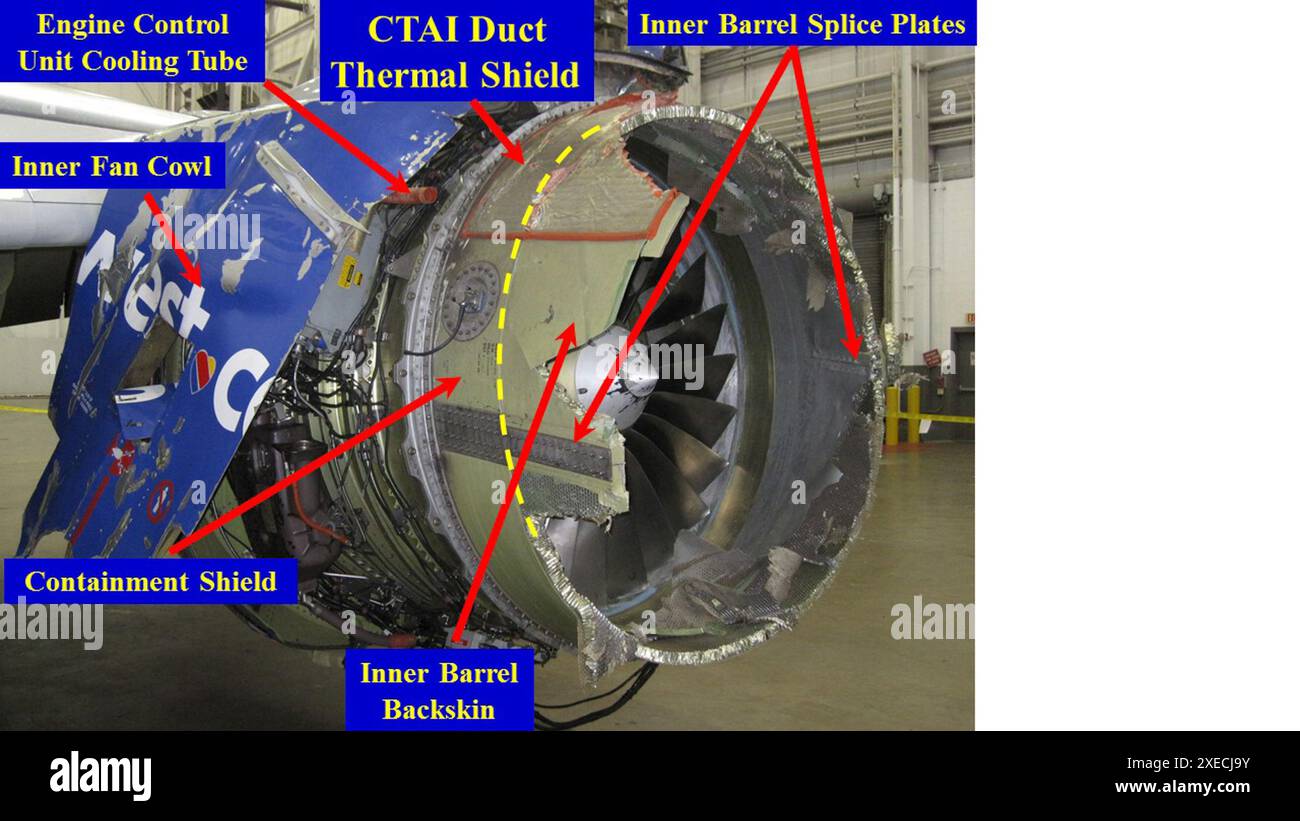 WASHINGTON (May 3, 2018) – In this NTSB photo-illustration, damaged ...
