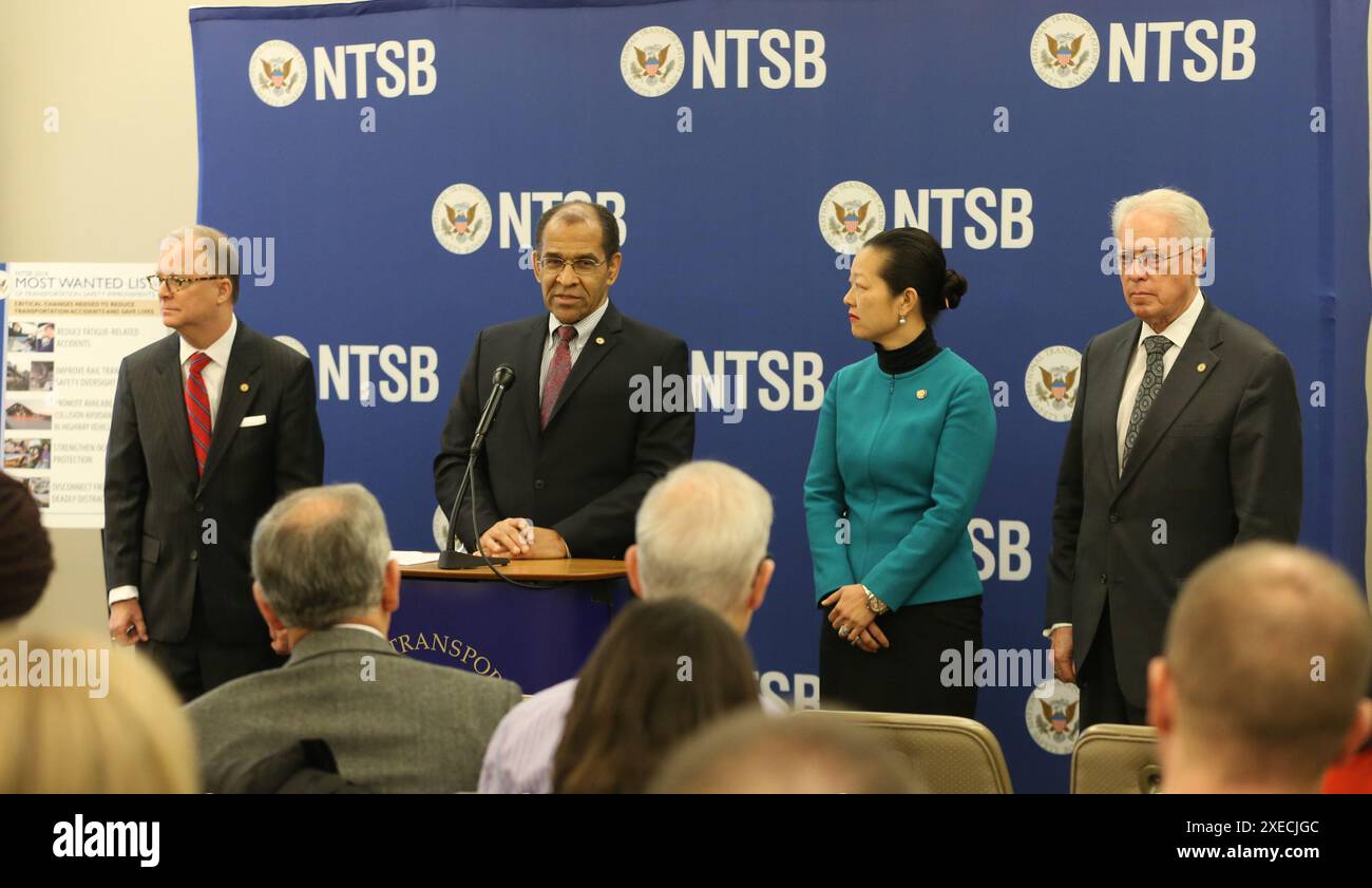 NTSB Chairman Christopher Hart (at podium) unveiled NTSB’s Most Wanted ...