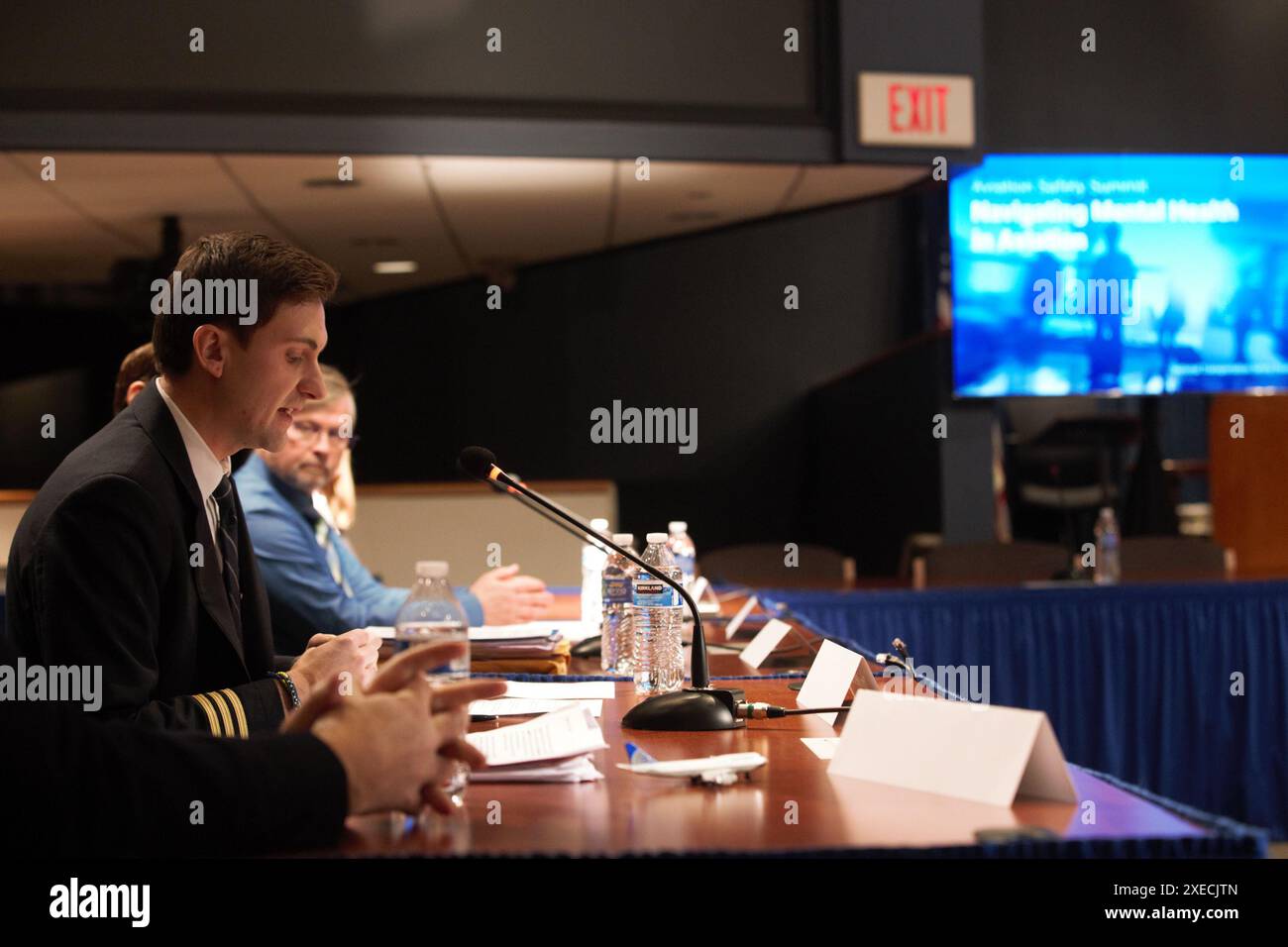 WASHINGTON (Dec. 6, 2023) — Pilot Troy Merritt speaks on the panel on ...