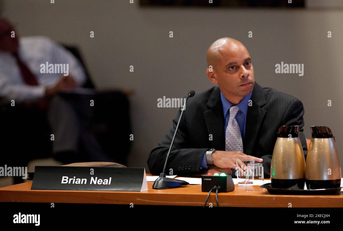 Panelist Brian Neal, FedEx Ground, answers questions from NTSB members ...