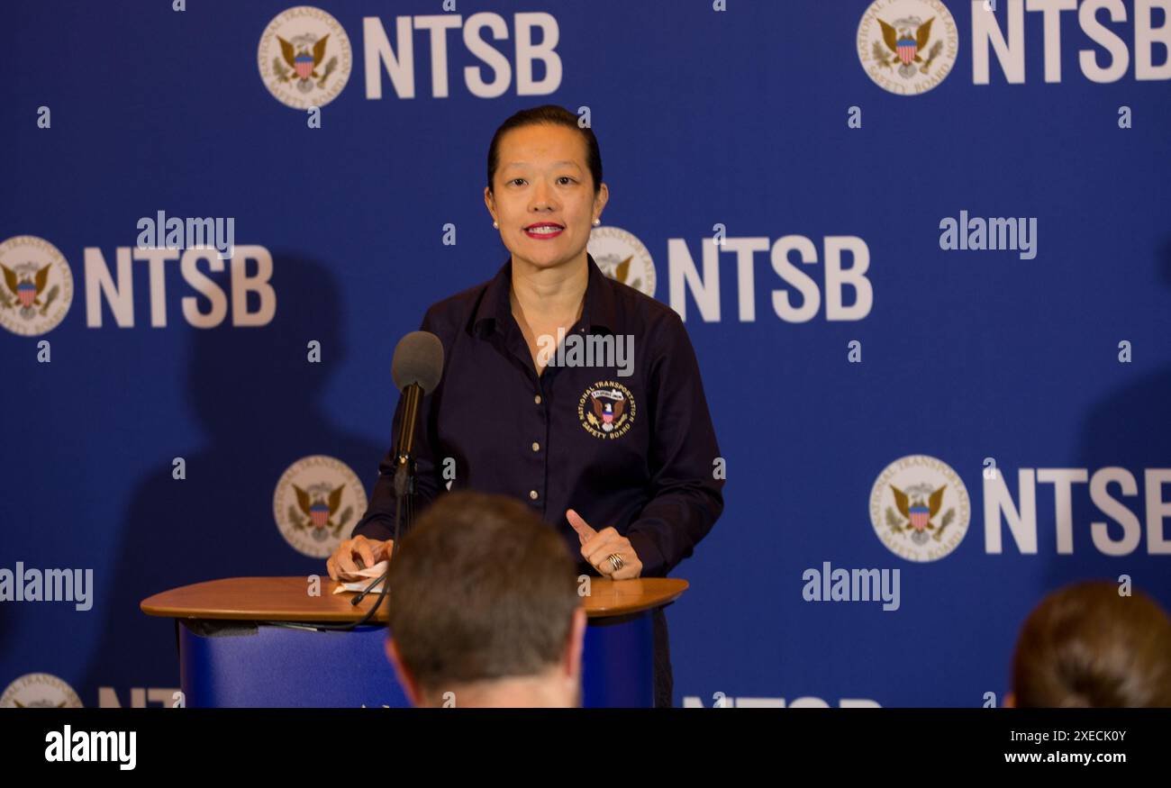 Vice Chairman T. Bella Dinh-Zarr briefs the media on NTSB investigation ...