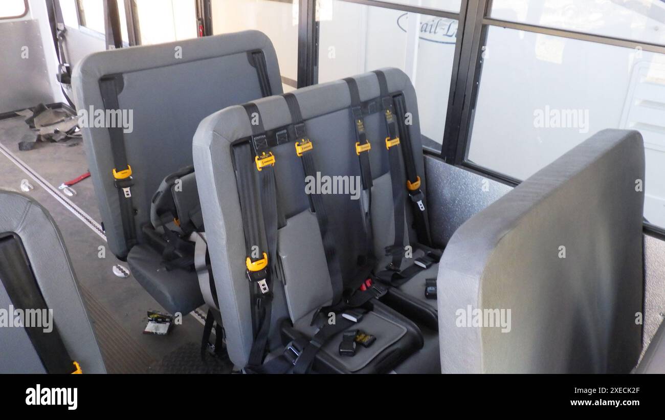 This photo taken by NTSB staff shows the left-side passenger seats on ...