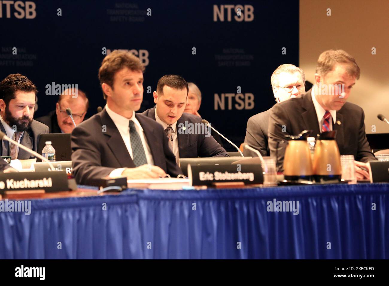 NTSB investigator Sean Payne (center) talks about the challenges ...