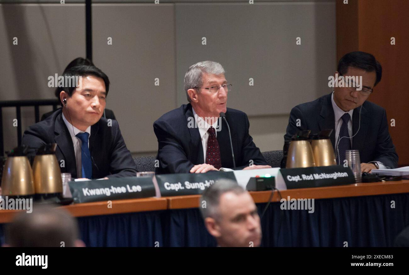 Captain Rod McNaughton (Boeing Korea) answers questions during the ...