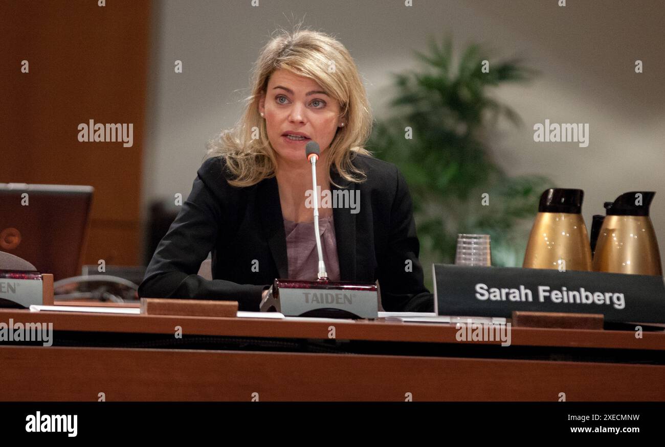 FRA Acting Administrator Sarah Feinberg give remarks during the NTSB ...
