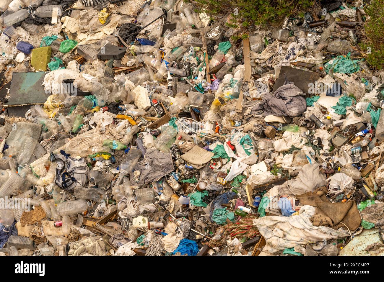 Mountain of Plastic garbage bottle and plastic bags humsn rubbish pile ...