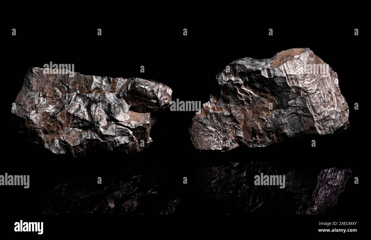 Macro Close up image of raw material Manganese Ore rock isolated Stock ...