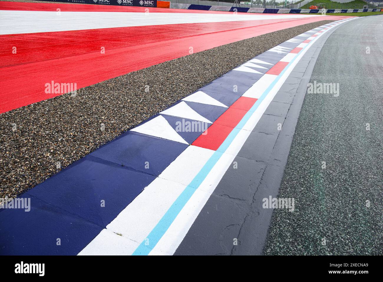 New gravel trap kerb for track limits during the Formula 1 Qatar ...