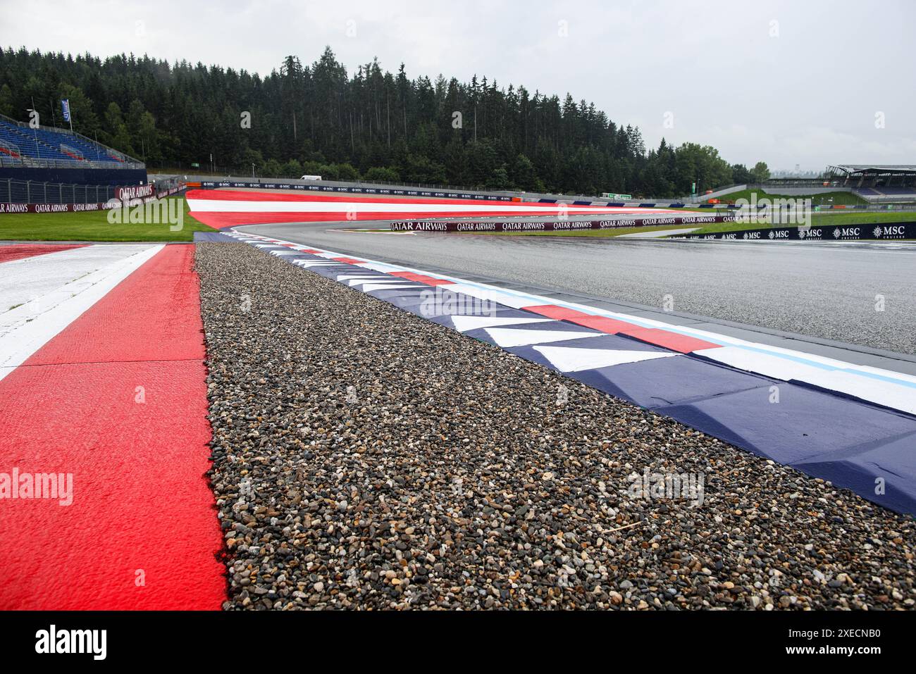 New gravel trap kerb for track limits during the Formula 1 Qatar ...