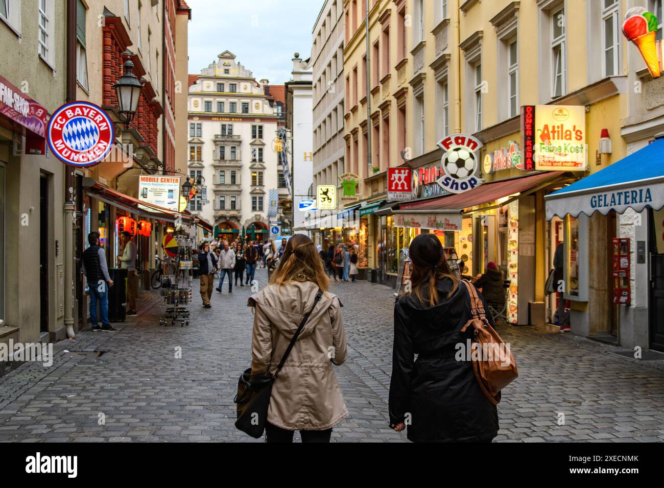 Munich, Germany - July 28, 2017: A vibrant street scene unfolds in ...