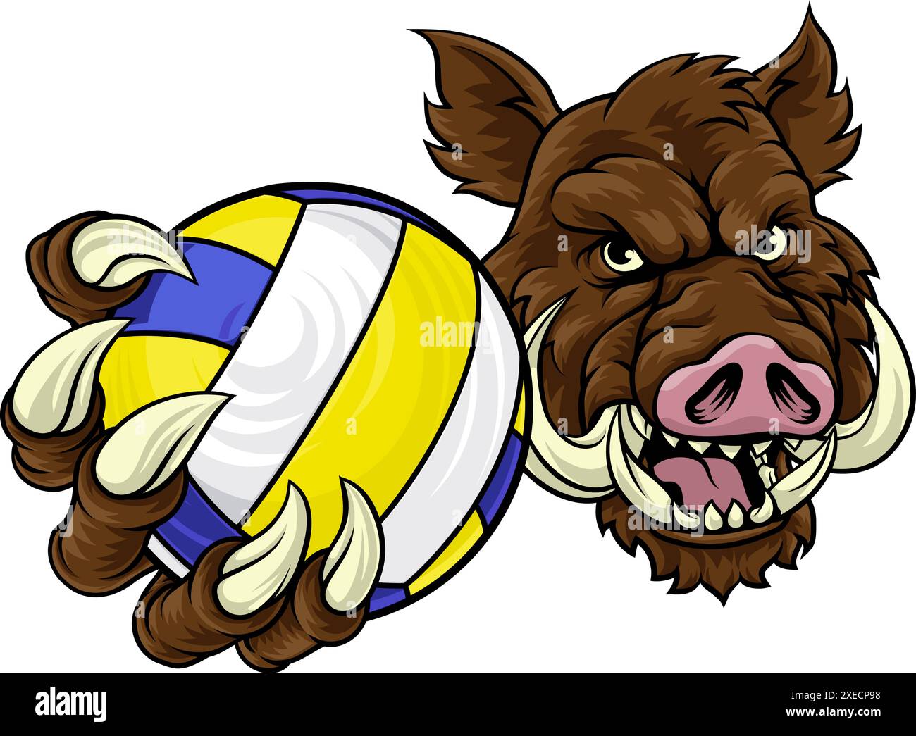 Boar Razorback Hog Volleyball Volley Ball Mascot Stock Vector Image ...