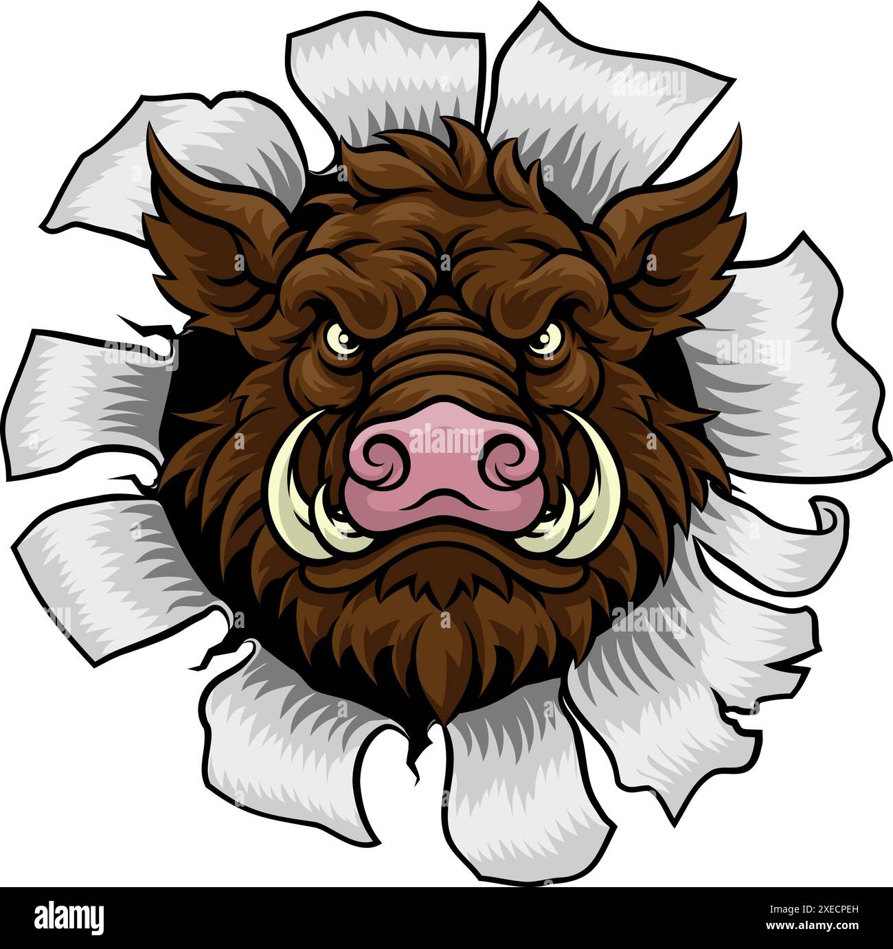 Boar Wild Hog Razorback Warthog Pig Sports Mascot Stock Vector Image ...