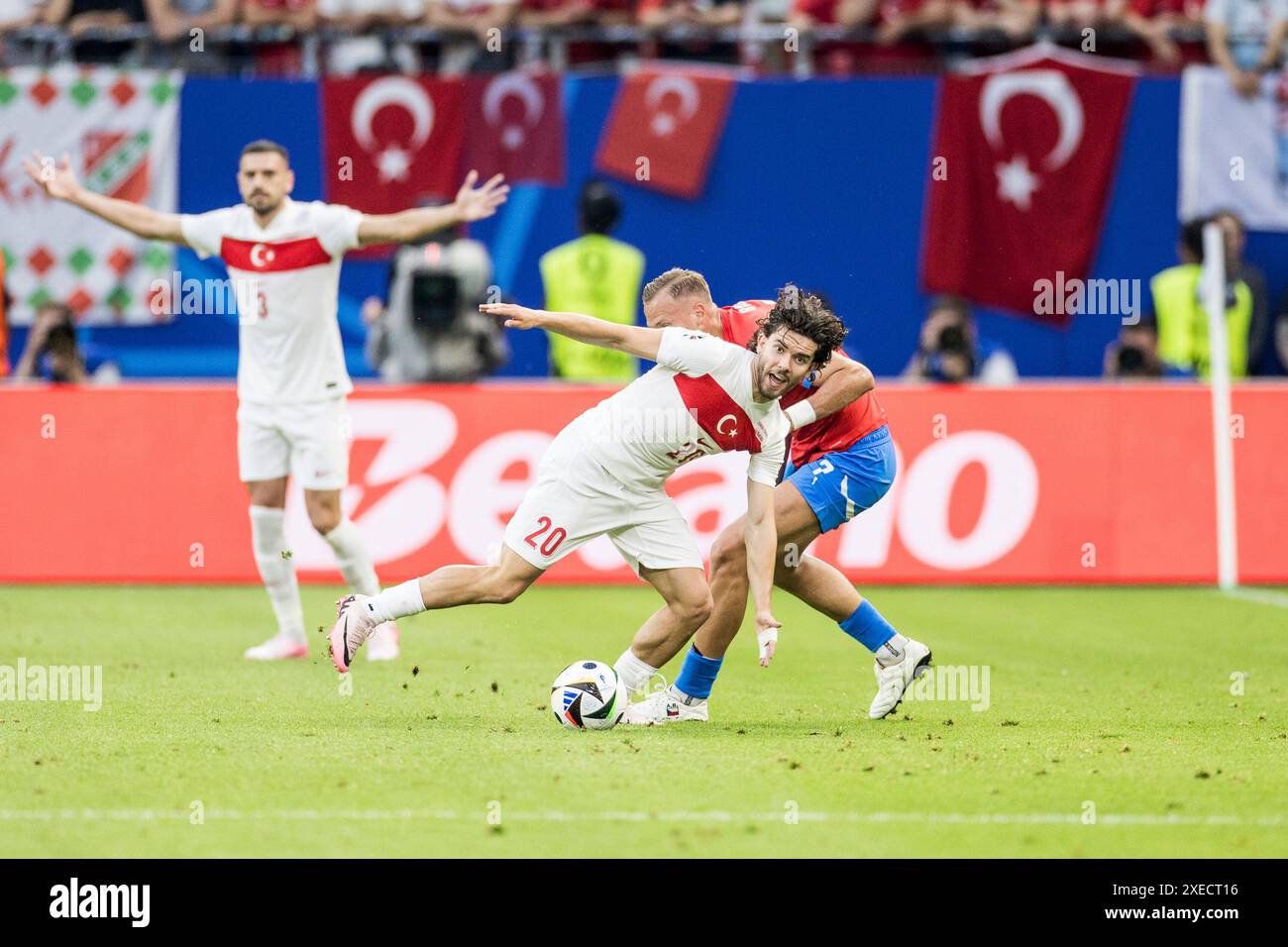 Hamburg, Germany. 26th June, 2024. Ferdi Kadioylu (20) of Turkey and ...