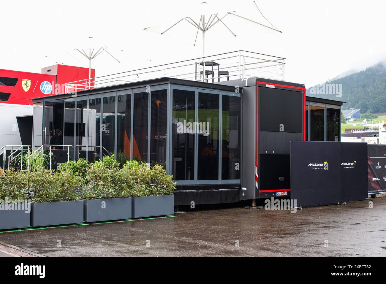 Spielberg, Autriche. 27th June, 2024. McLaren F1 Team paddock motorhome ...