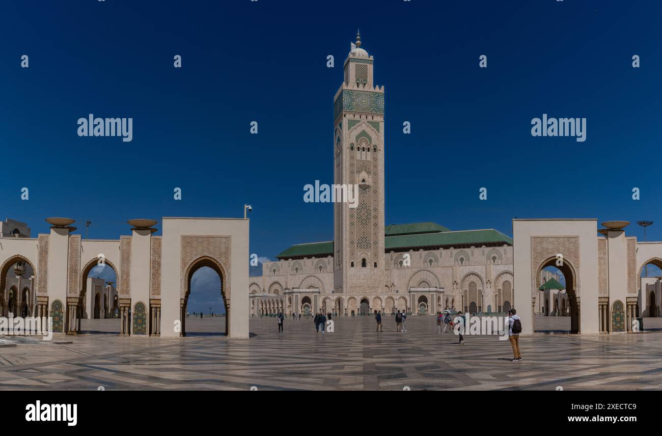 Panorama view of the Hassan II Mosque in downtown Casablanca Stock ...