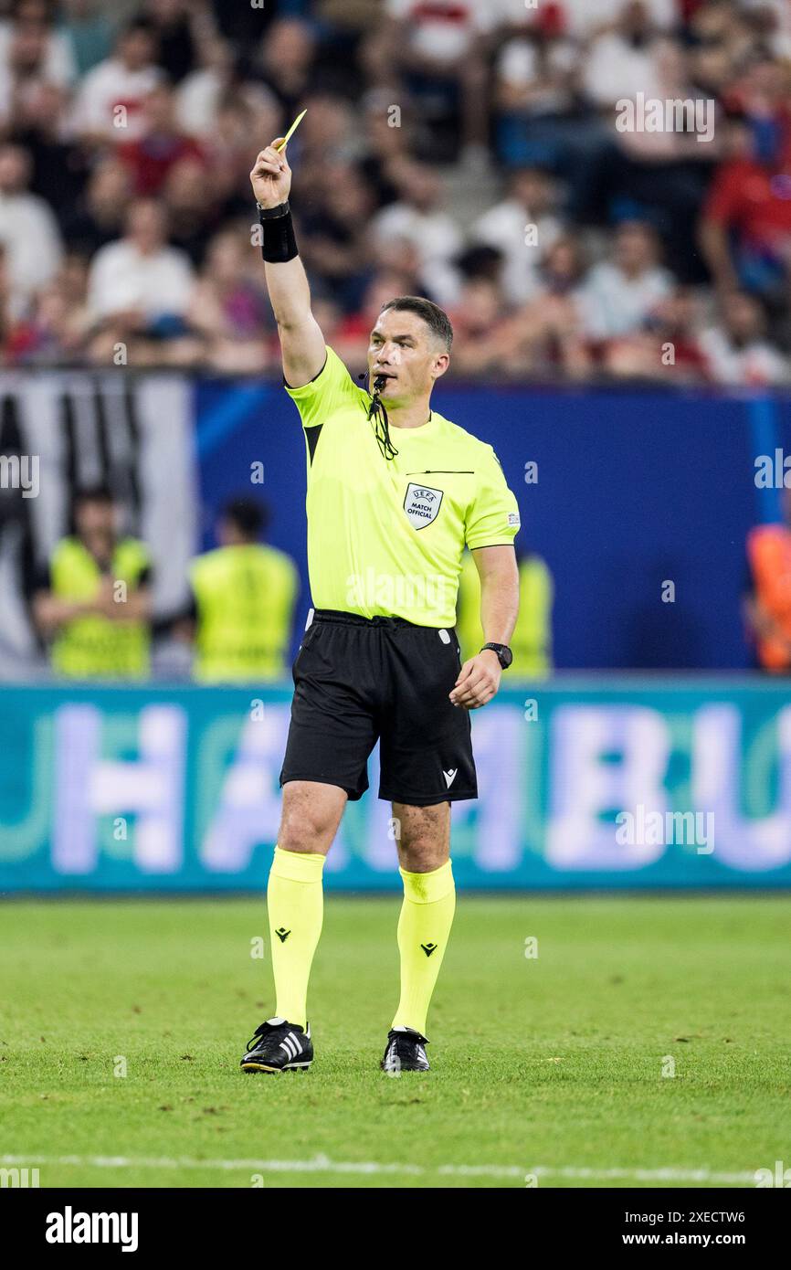 Hamburg, Germany. 26th June, 2024. Referee Istvan Kovacs seen during ...