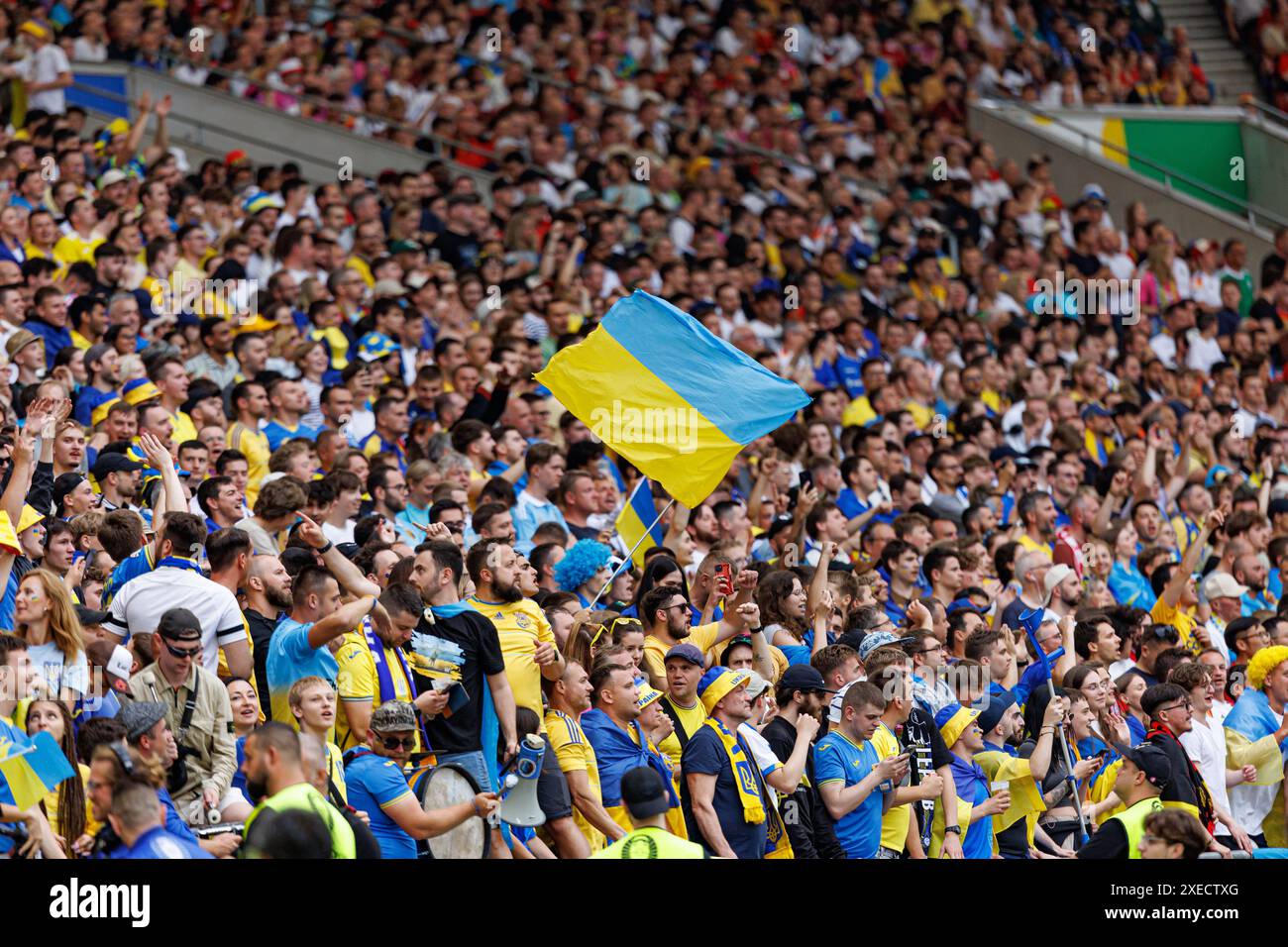 Fans of Ukraine seen during UEFA Euro 2024 game between national teams ...