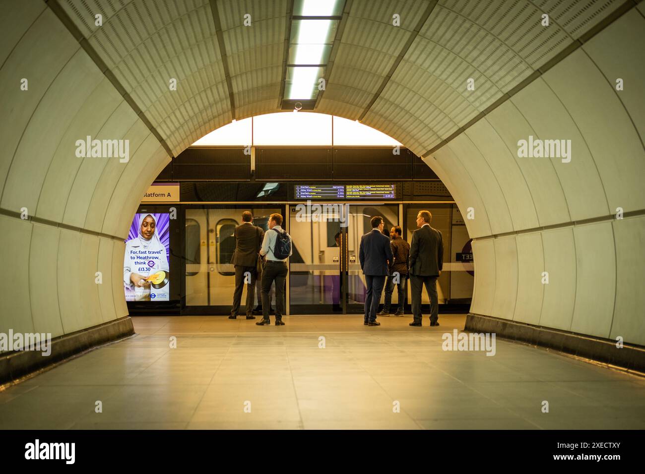 LONDON- JUNE 18, 2024 Interior of Bond Street Underground station with ...