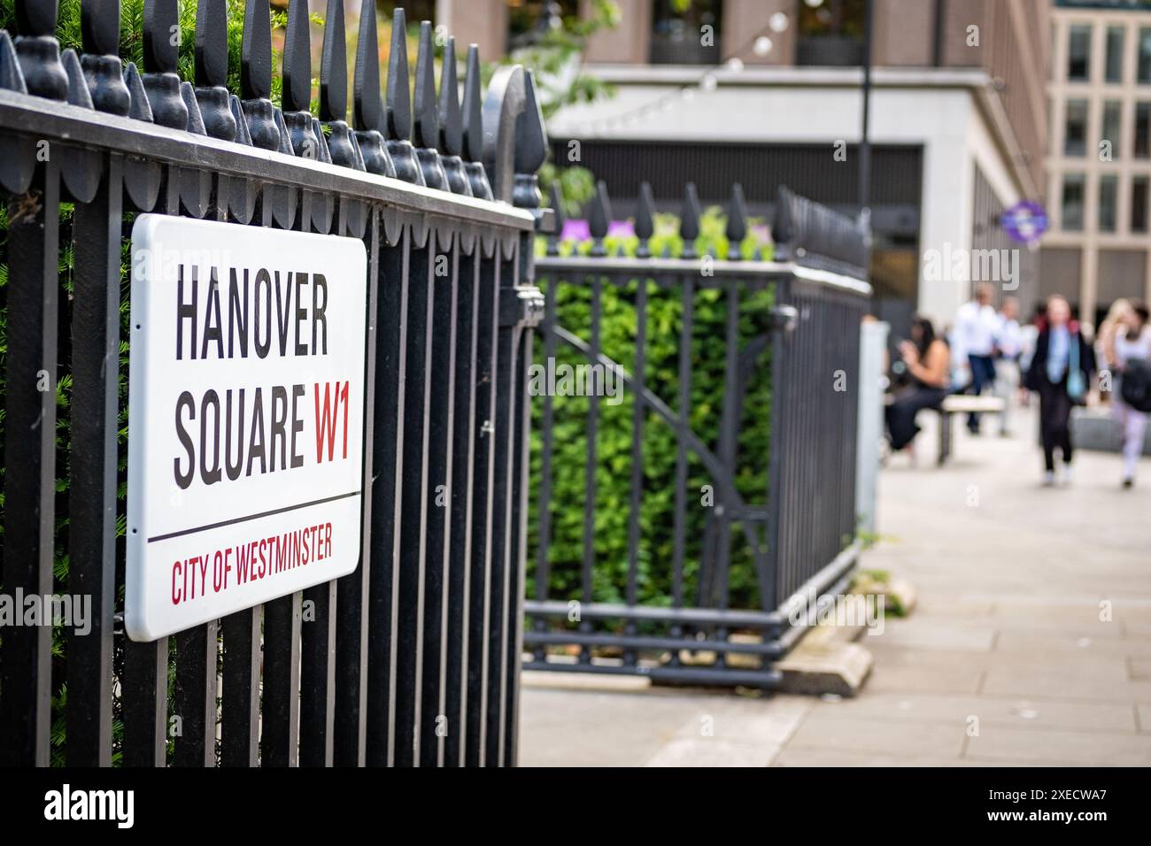 LONDON- JUNE 18, 2024 Hanover Square in Central West London. Close to ...