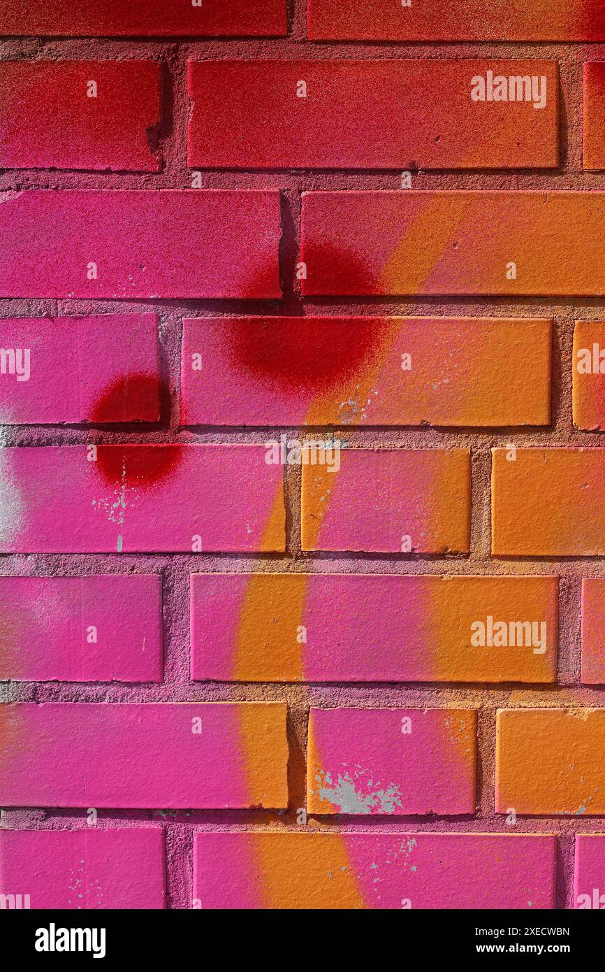Orange red brick wall with red color spots, background, Germany Stock ...