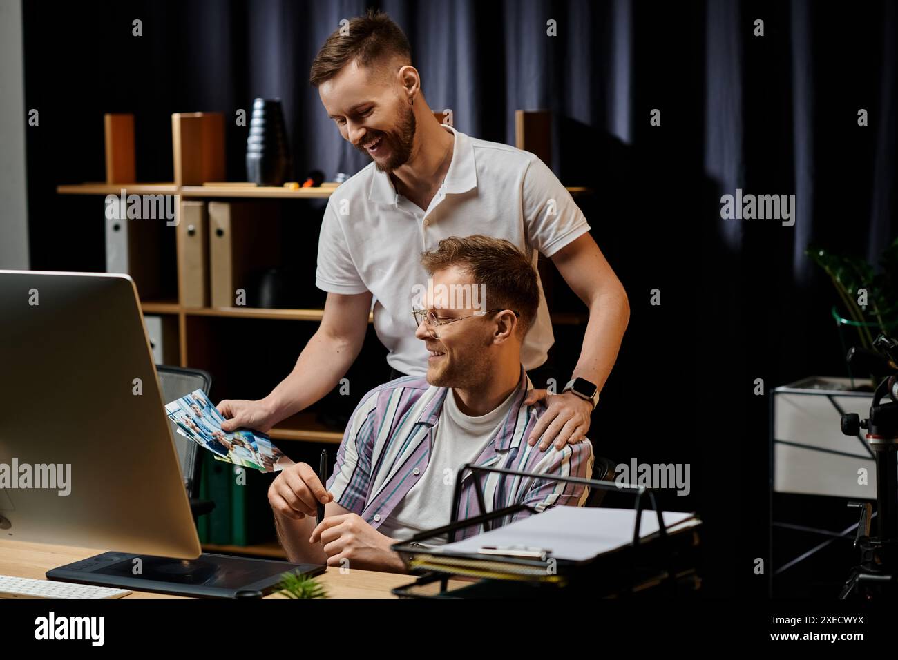Focused busy multitasking man typing hi-res stock photography and ...