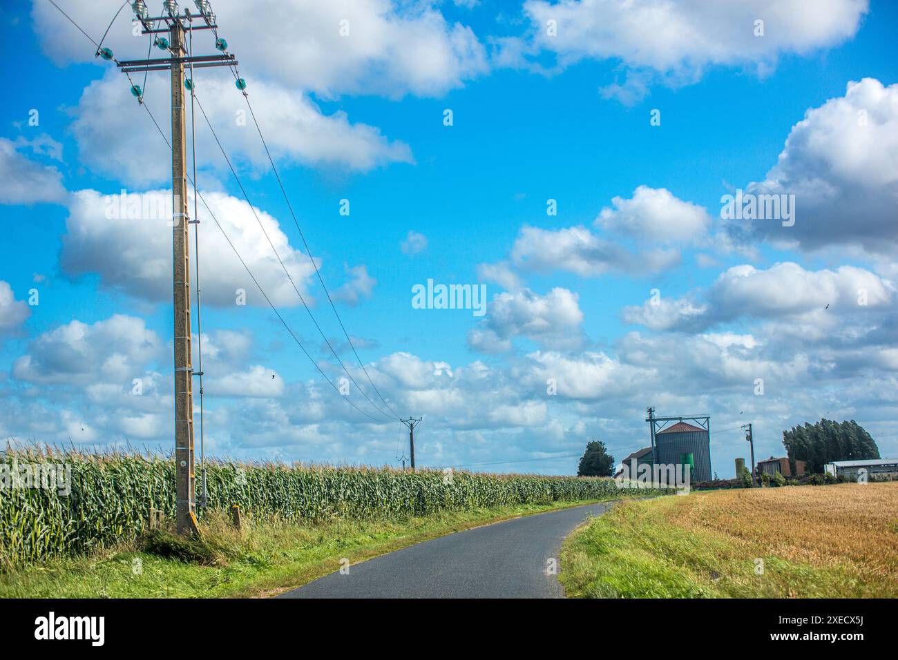 Scenic rural road through a picturesque countryside landscape in ...