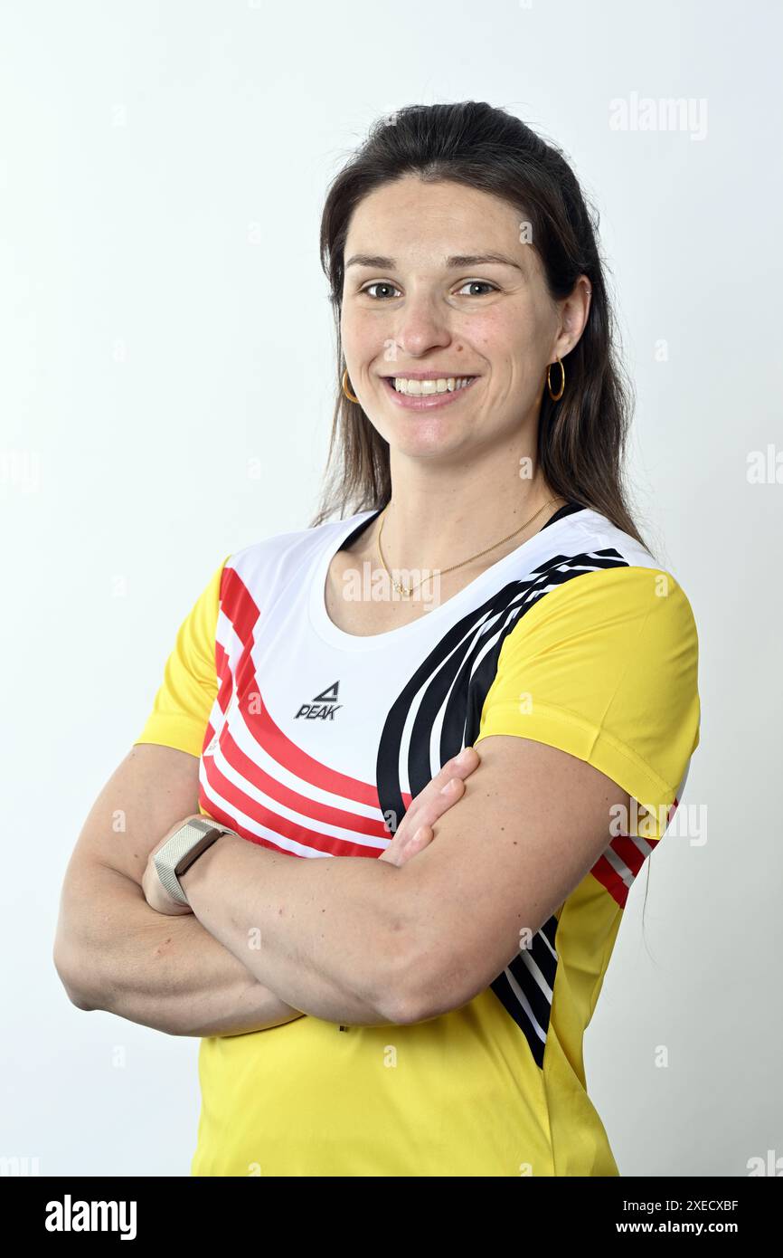 Brussels, Belgium. 27th June, 2024. physiotherapist Laura Quirin poses ...