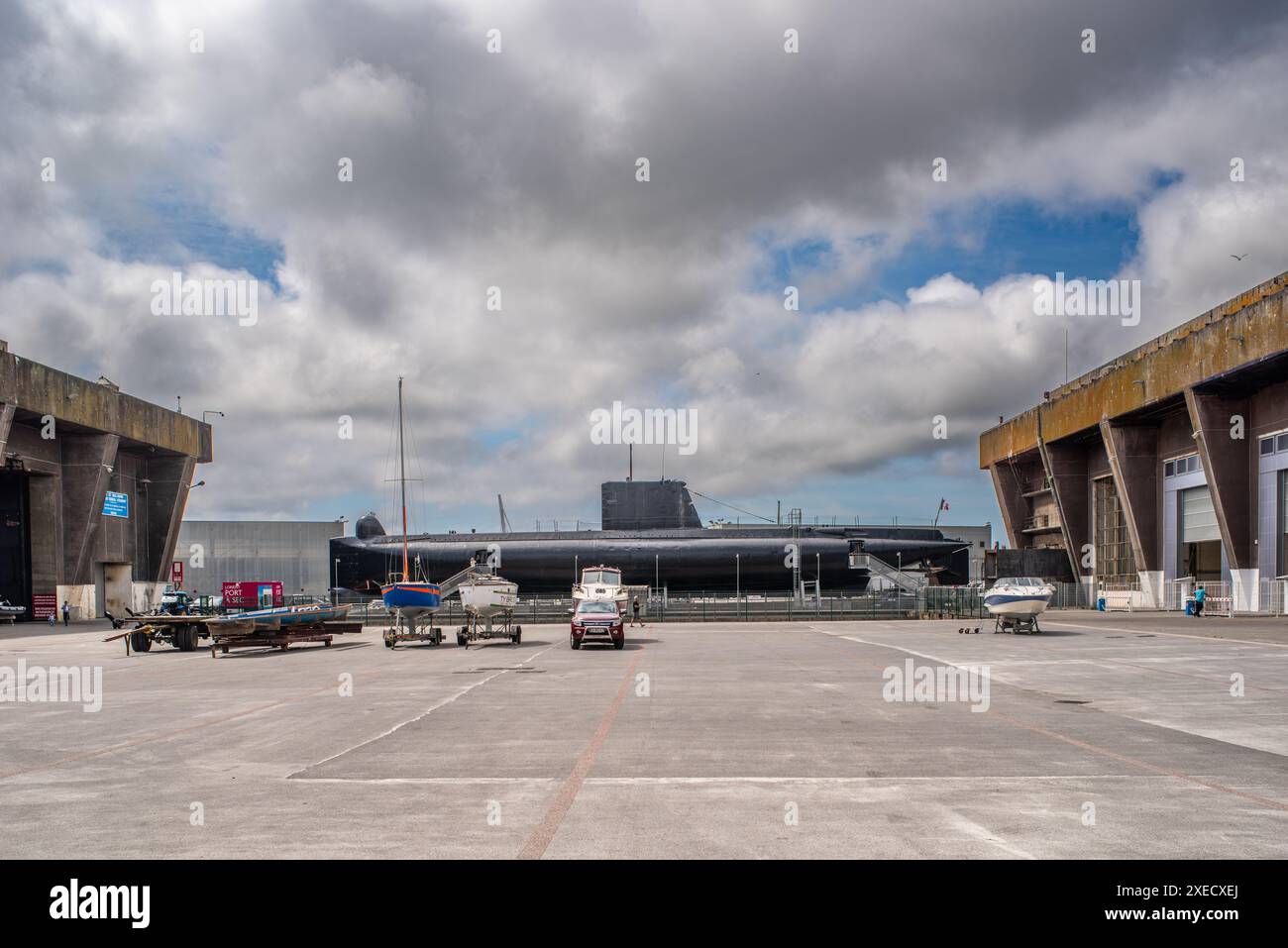 German WWII submarine base in Lorient, Brittany, France featuring a ...