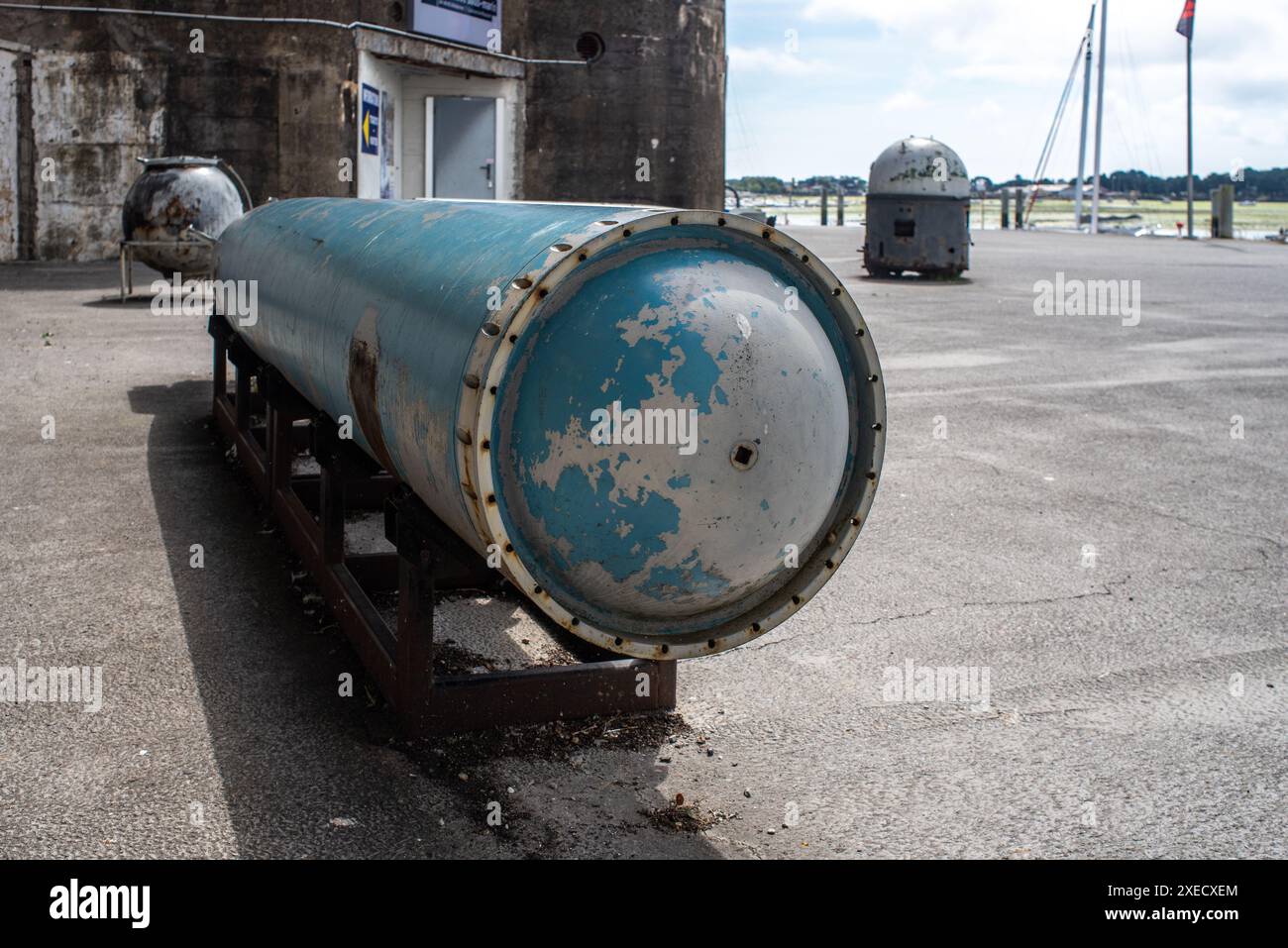 Detailed view of an artifact at the World War II German submarine base ...