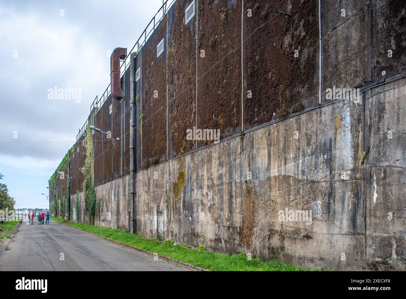 Exterior view of the WWII German submarine base in Lorient, Brittany ...