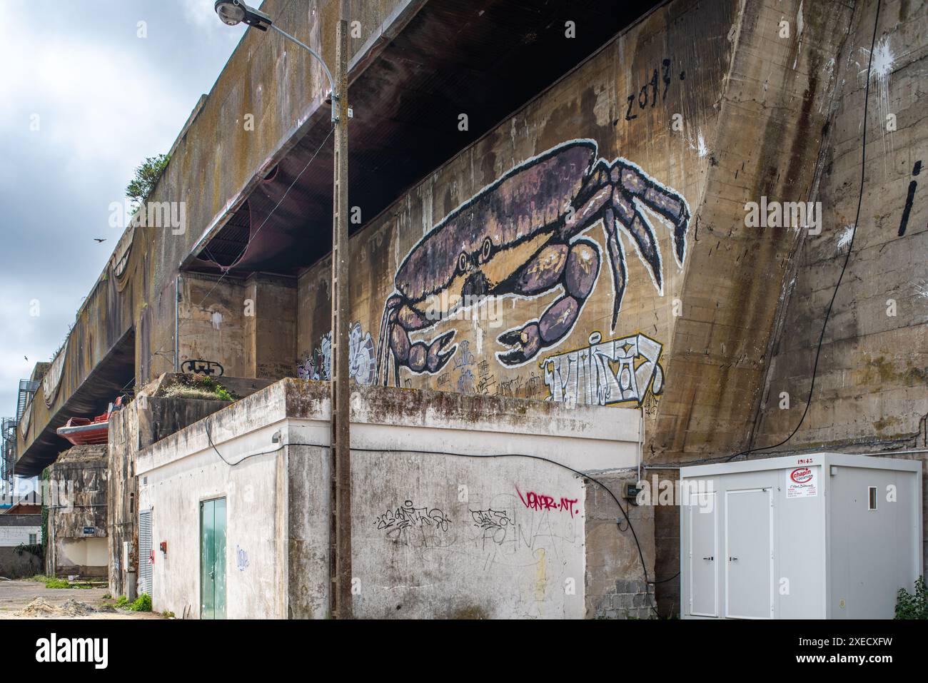 Exterior of the German World War II submarine base in Lorient, Brittany ...