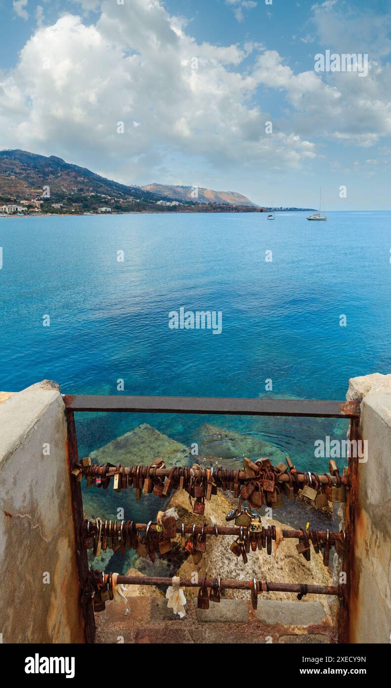 Love padlocks in Cefalu, Sicily, Italy Stock Photo - Alamy