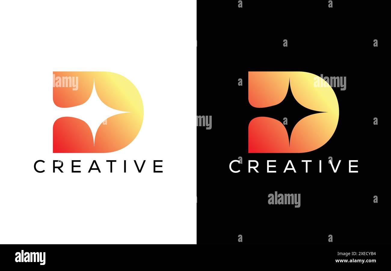 Minimalist professional letter D spark logo design template. Letter D ...