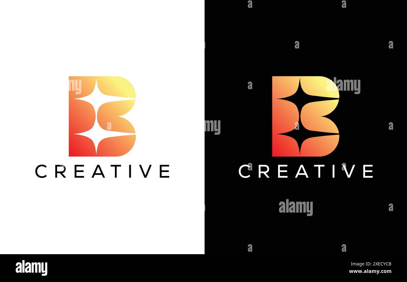 Minimalist professional letter B spark logo design template. Letter B ...