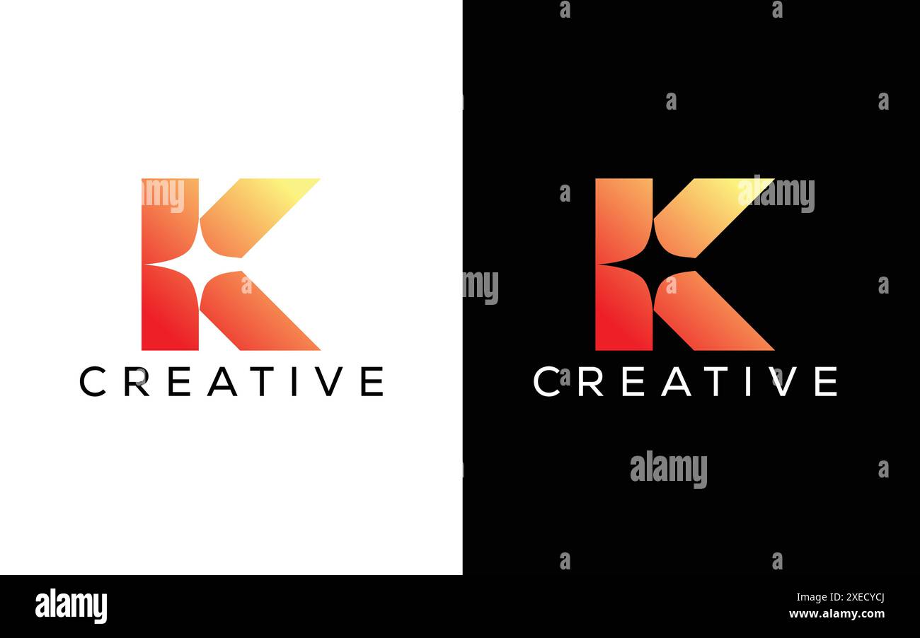 Minimalist professional letter K spark logo design template. Letter K ...