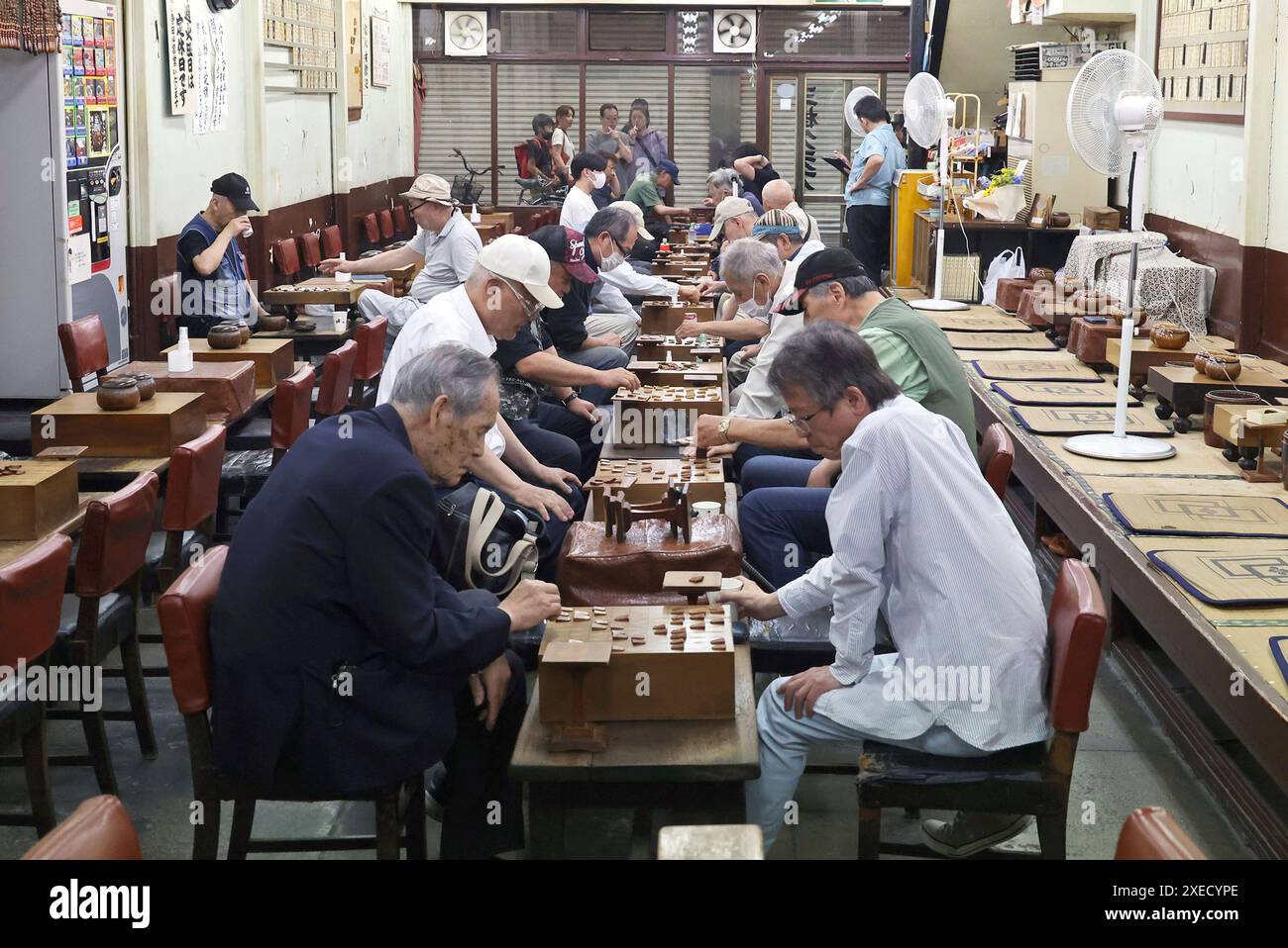 People enjoy playing Shogi, Japanese chess, and Igo at a Shogi facility ...