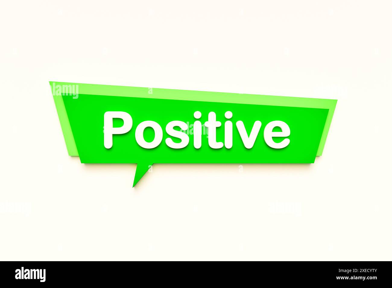 Positive Positive, colored cartoon speech bubble, white text. Plus ...