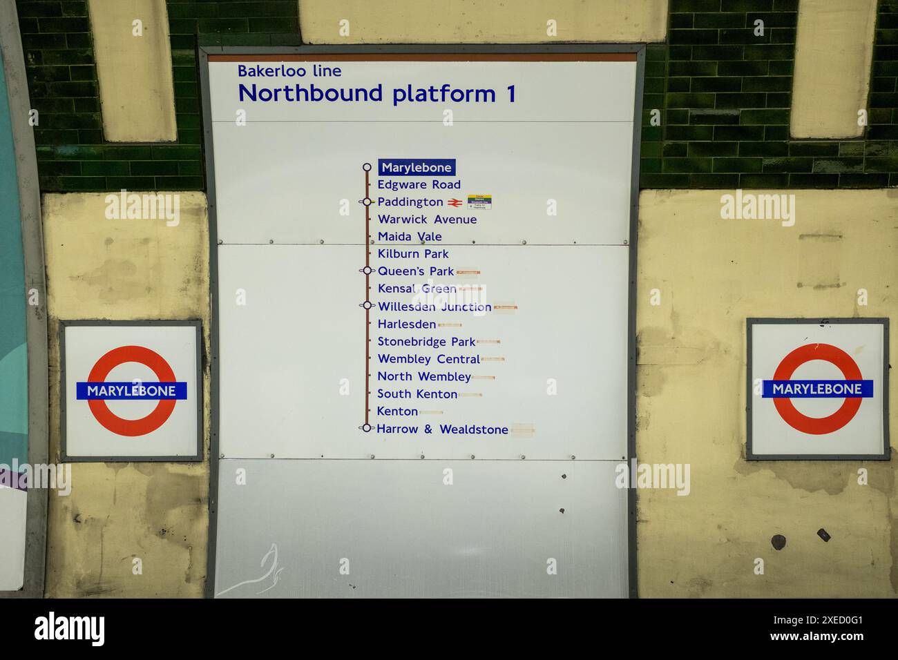 LONDON- JUNE 26, 2024: Marylebone Underground Station, part of ...