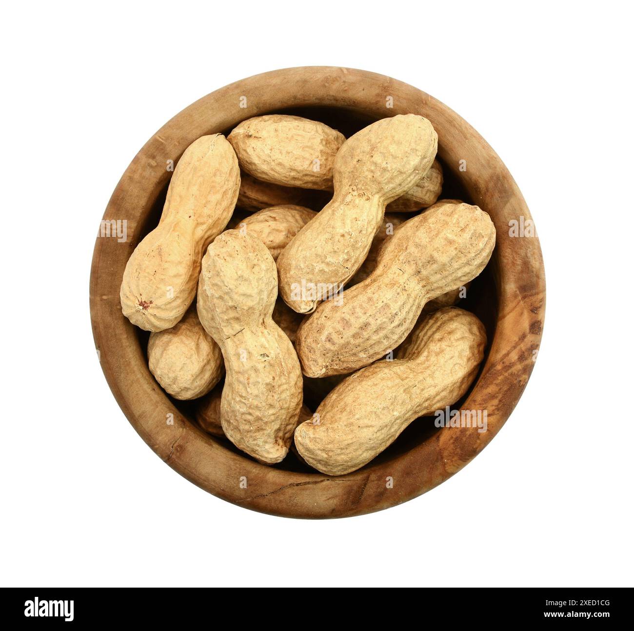 Organic peanuts in shell, isolated on white background. Raw peanuts on ...