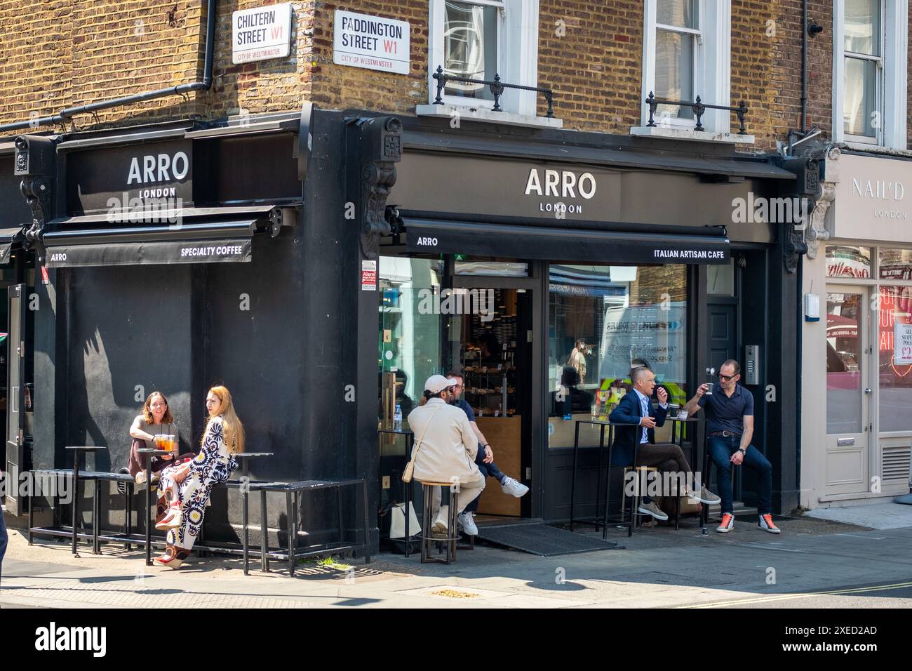 LONDON- JUNE 26, 2024: Chiltern Street in Marylebone. Upmarket area and ...